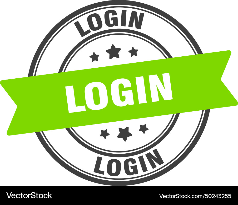 Login stamp label on transparent background Vector Image