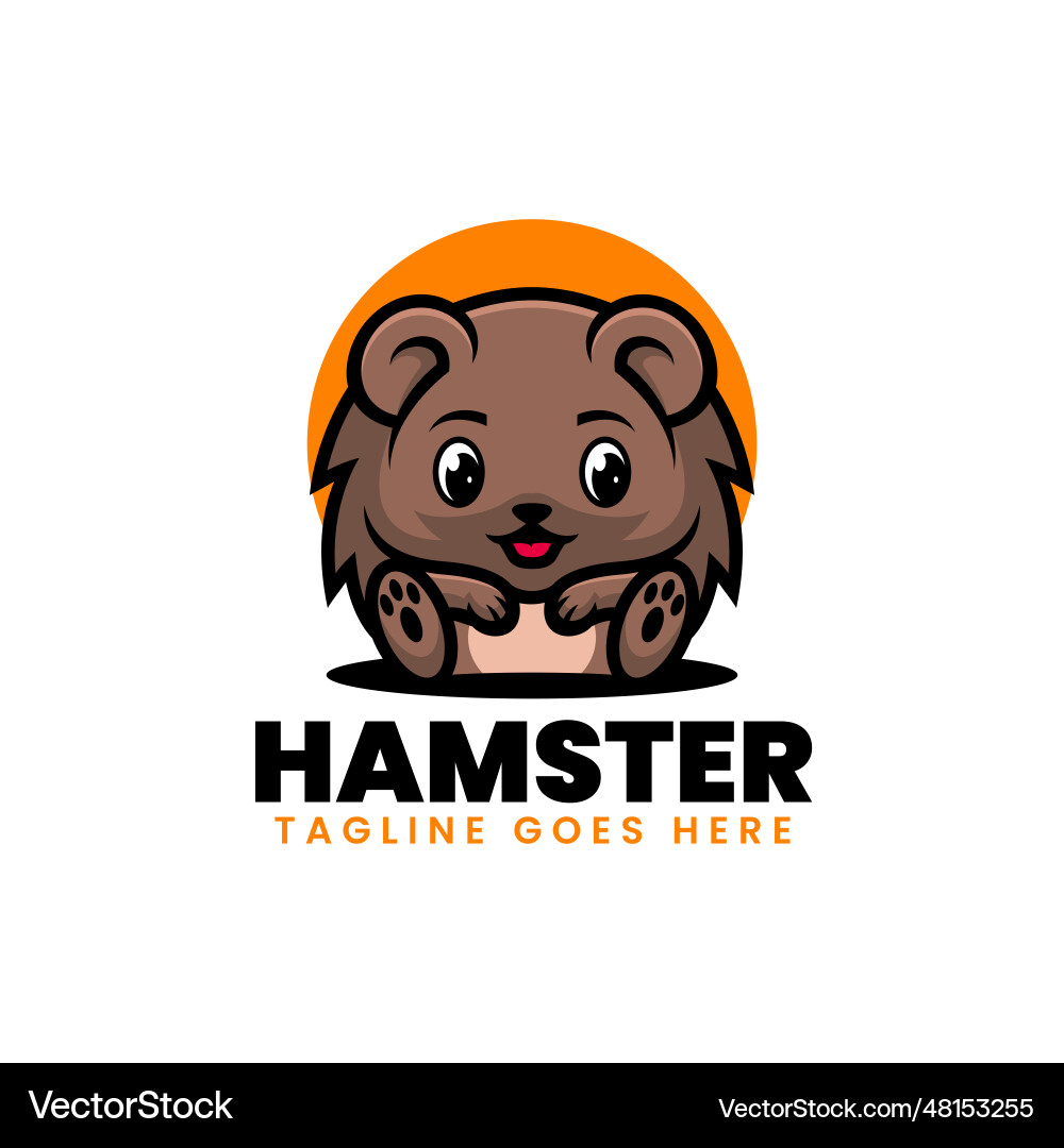 Logo hamster mascot cartoon style Royalty Free Vector Image