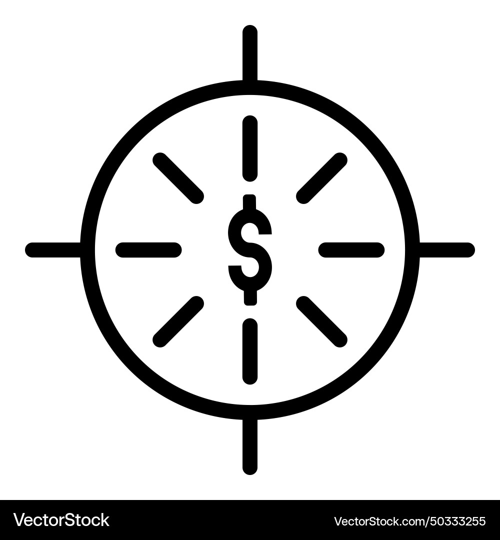 Money target flat icon isolated on white Vector Image