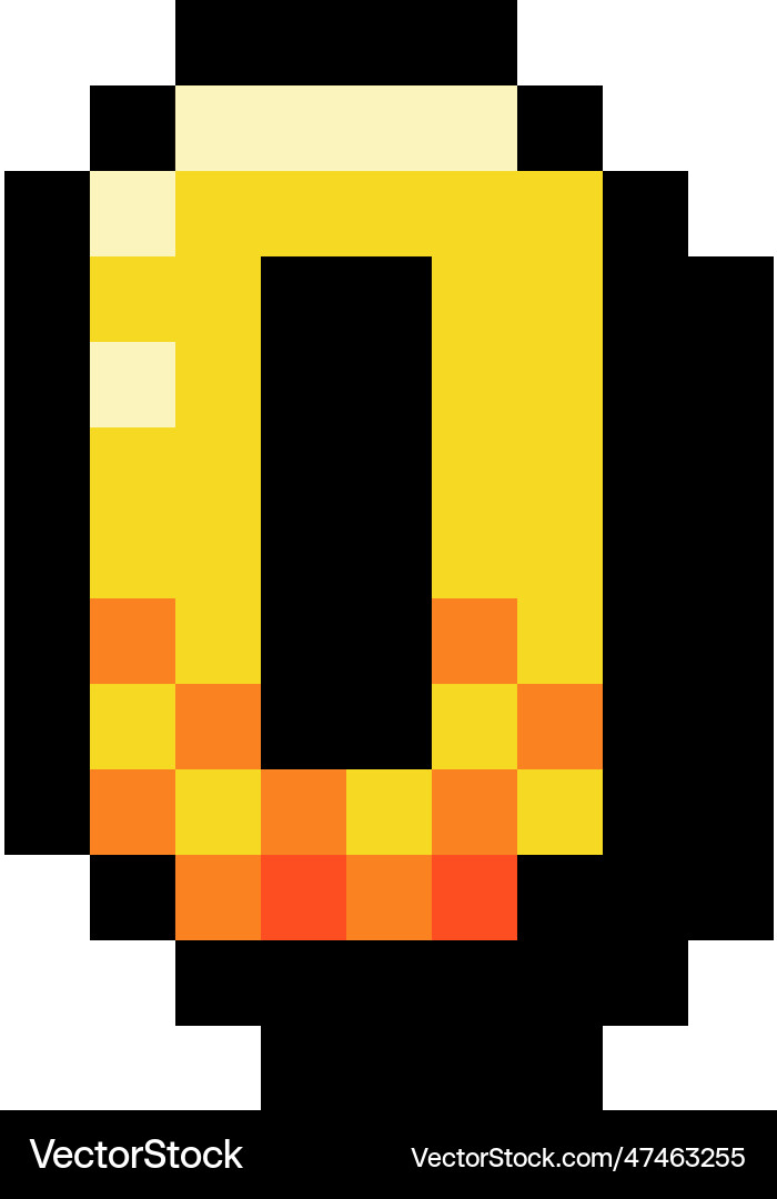 Pixel 8 bit uppercase letter o as font Royalty Free Vector