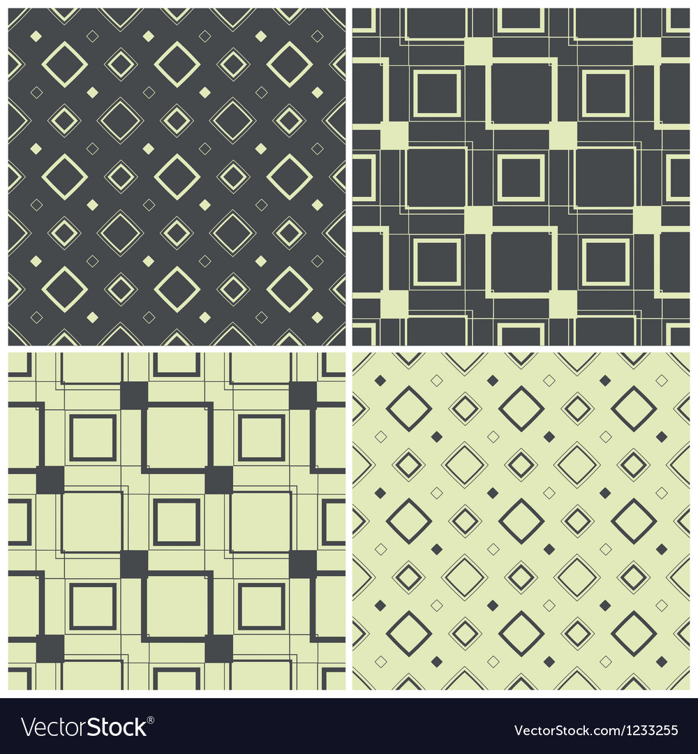 Seamless patterns with squares Royalty Free Vector Image