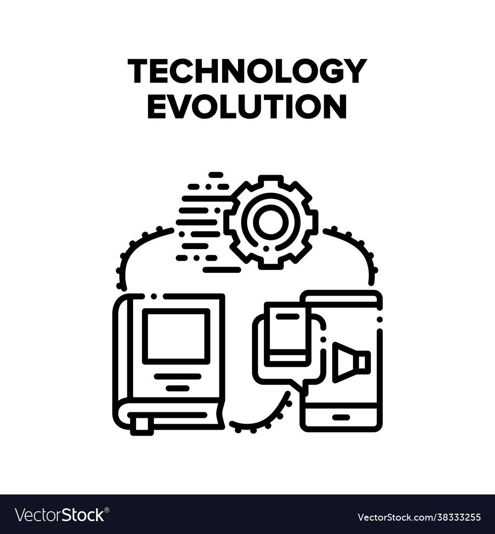 Technology evolution progress black Royalty Free Vector