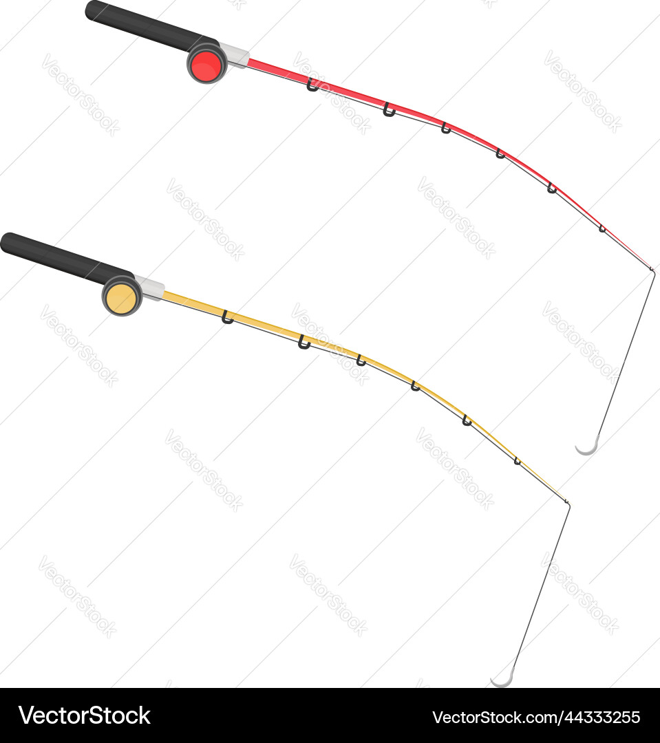 Two fishing sticks on a white background Vector Image
