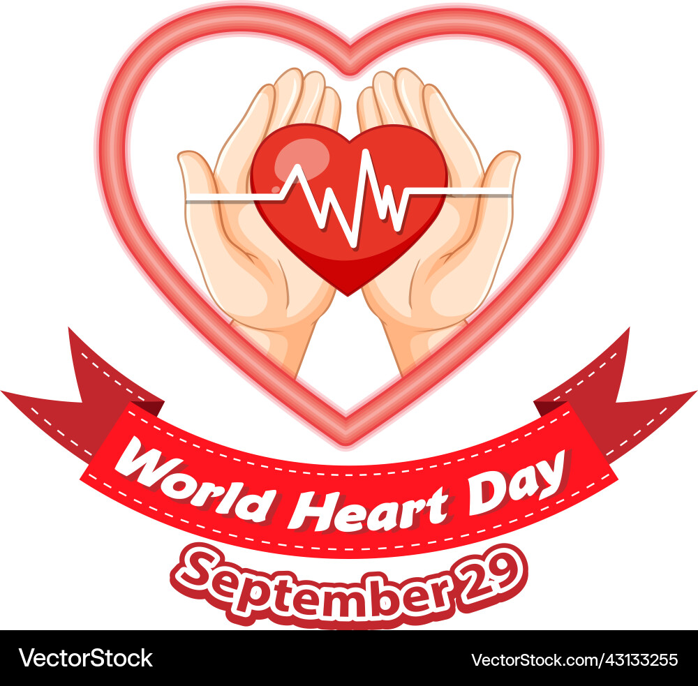 World heart day banner design Royalty Free Vector Image