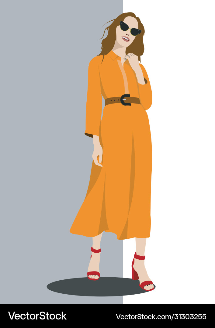 Young woman with sunglasses Royalty Free Vector Image