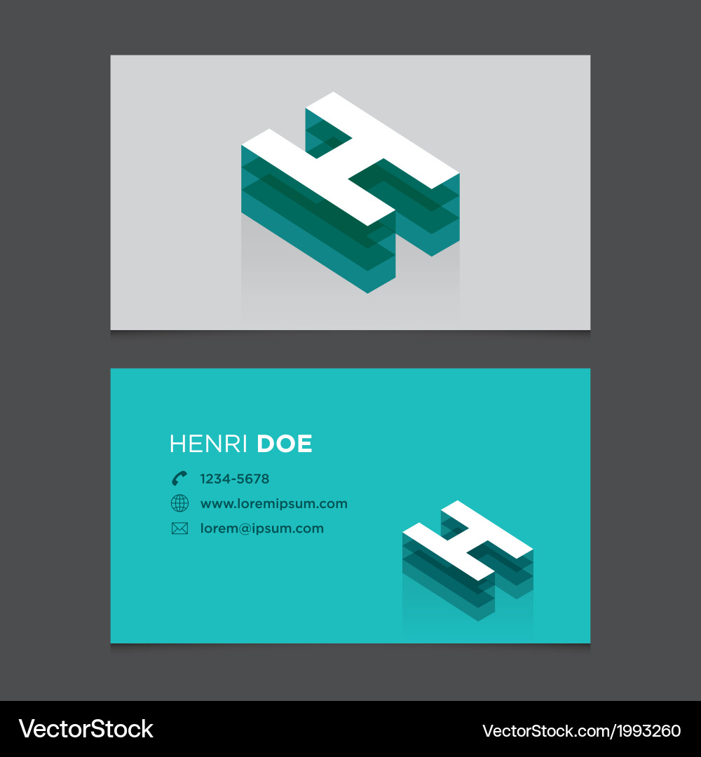 Business card letter h Royalty Free Vector Image