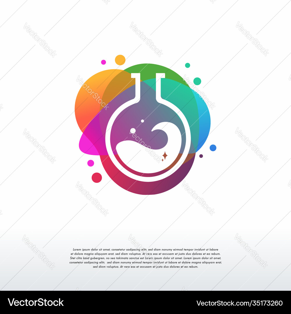 Colorful laboratory logo gen helix designs Vector Image