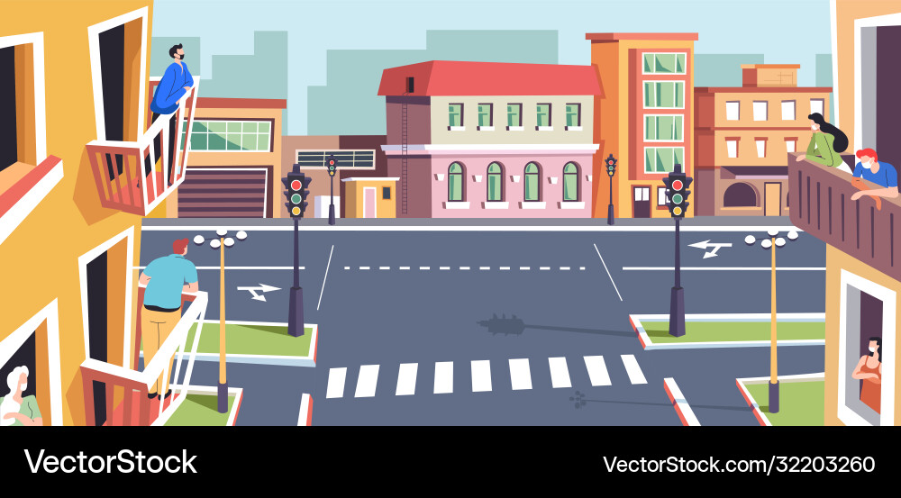 Empty town on coronavirus quarantine covid19 Vector Image