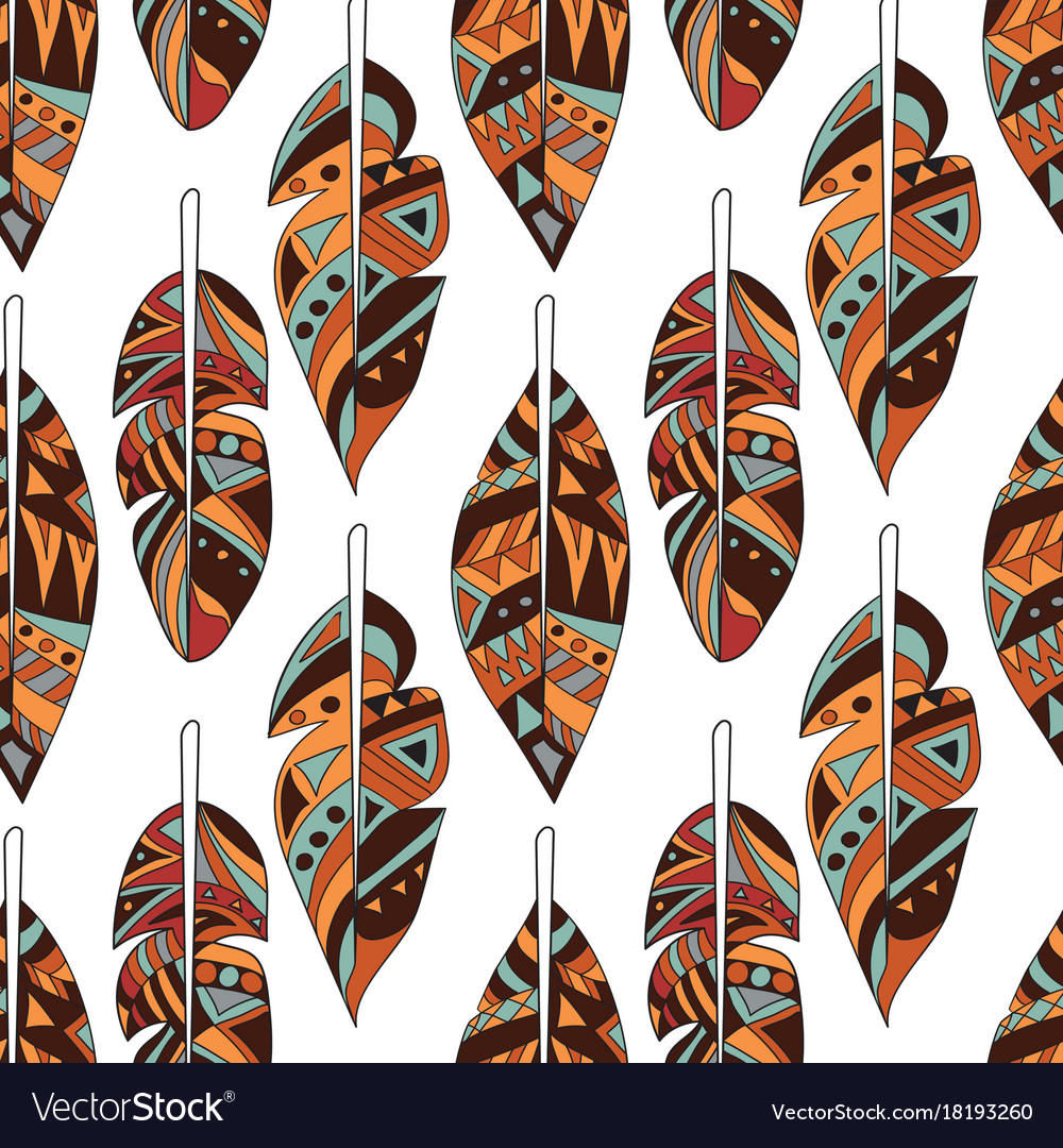 Feather seamless pattern Royalty Free Vector Image