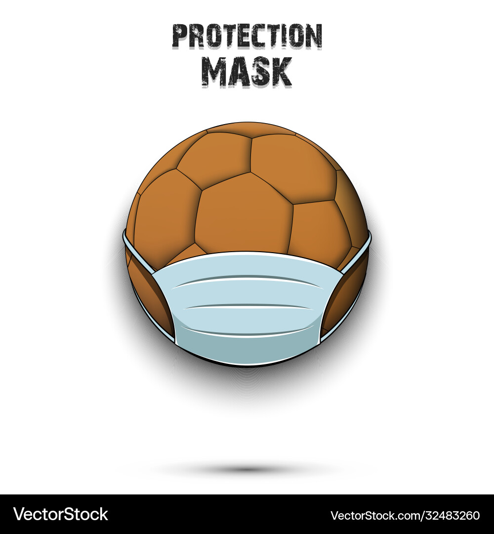 Handball ball with a protection mask Royalty Free Vector