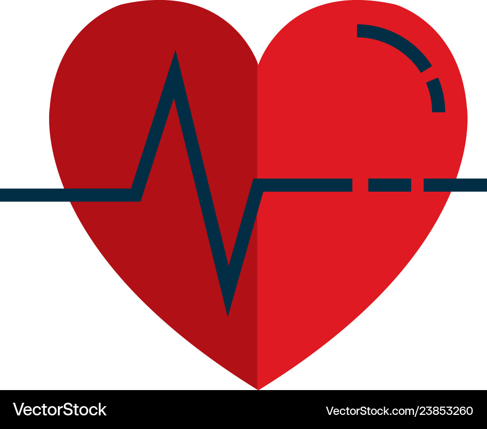 Heart cardiology isolated icon Royalty Free Vector Image
