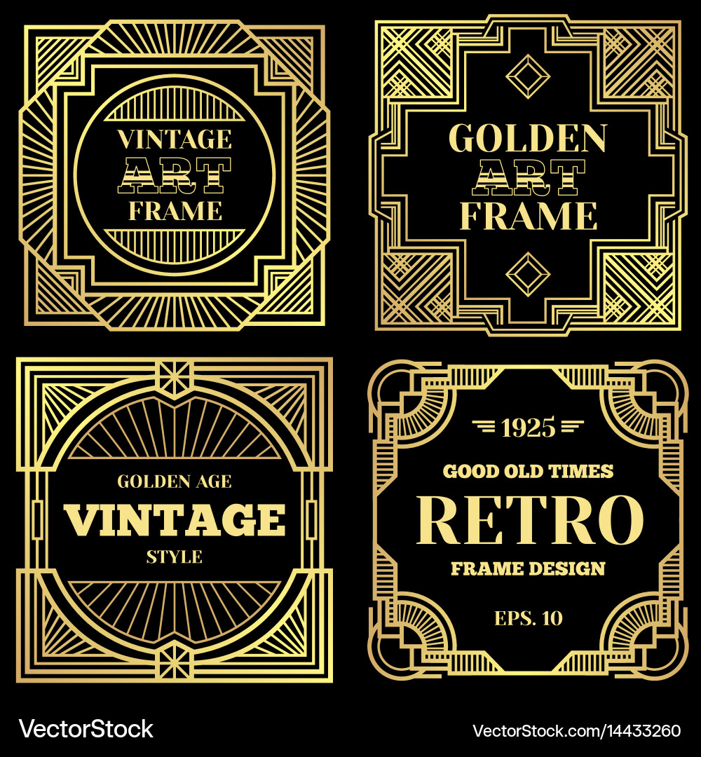 Luxury poster design with gold frames in Vector Image