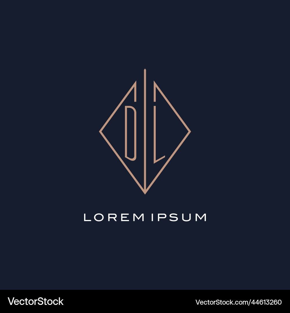 Monogram dl logo with diamond rhombus style Vector Image