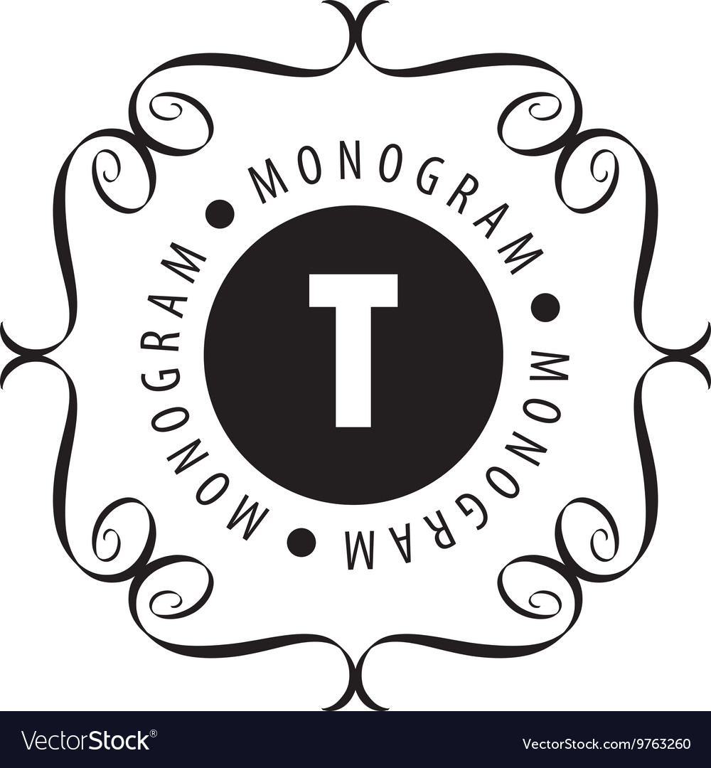 Monogram in frame Royalty Free Vector Image - VectorStock