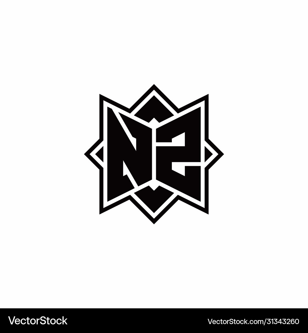 Nz monogram logo with square rotate style outline Vector Image