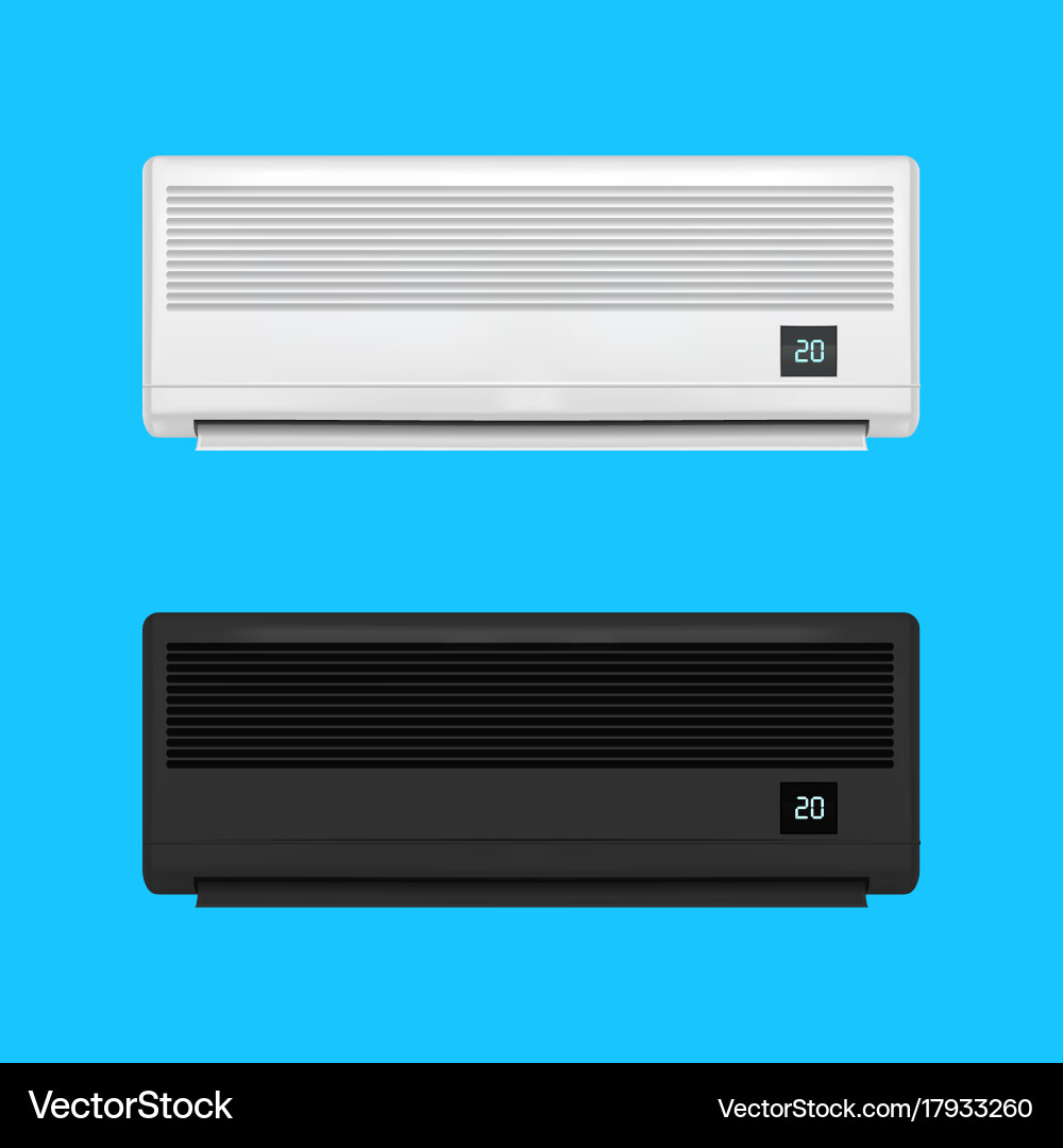 Realistic detailed air conditioner set Royalty Free Vector