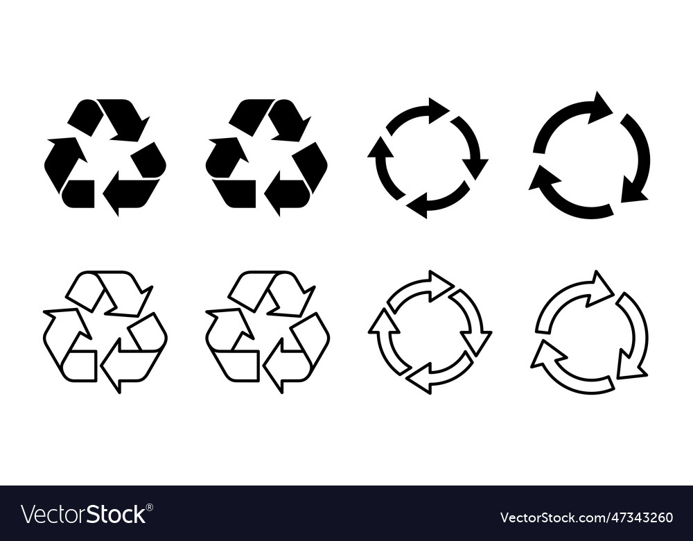 Recycle icon set recycling icon Royalty Free Vector Image