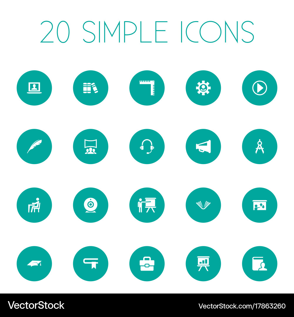 Set of simple conference icons Royalty Free Vector Image