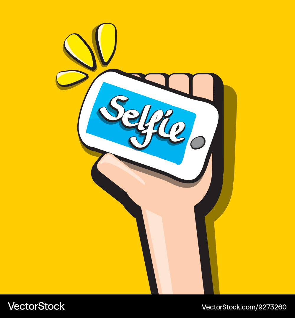 Taking selfie photo on smart phone image Vector Image