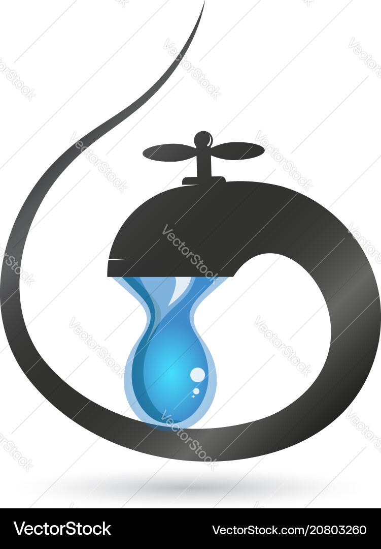 Water tap and water drop Royalty Free Vector Image