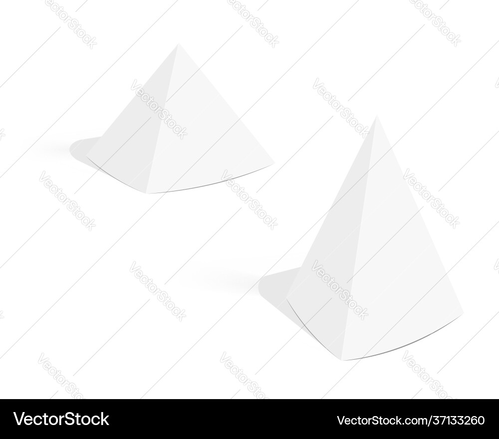 White pyramid tent cards mockup table talker Vector Image