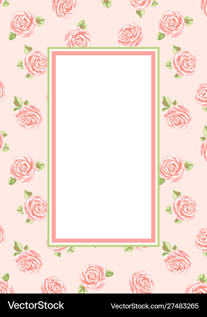 Background or card with pink roses Royalty Free Vector Image
