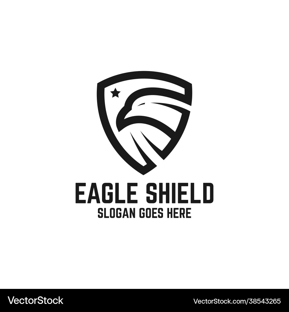 Black hawk guard with star logo design animal Vector Image