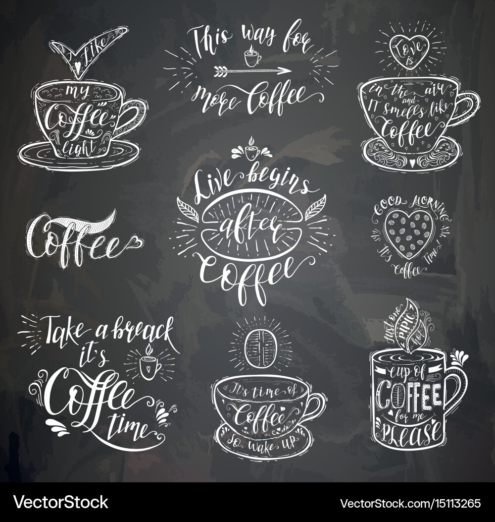 Coffee quote on the chalk board Royalty Free Vector Image