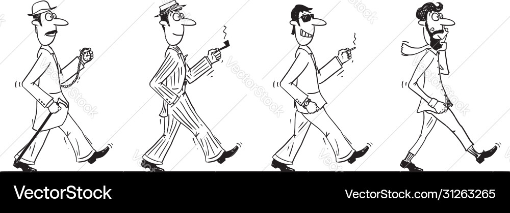 Comic cartoon evolution male businessman Vector Image