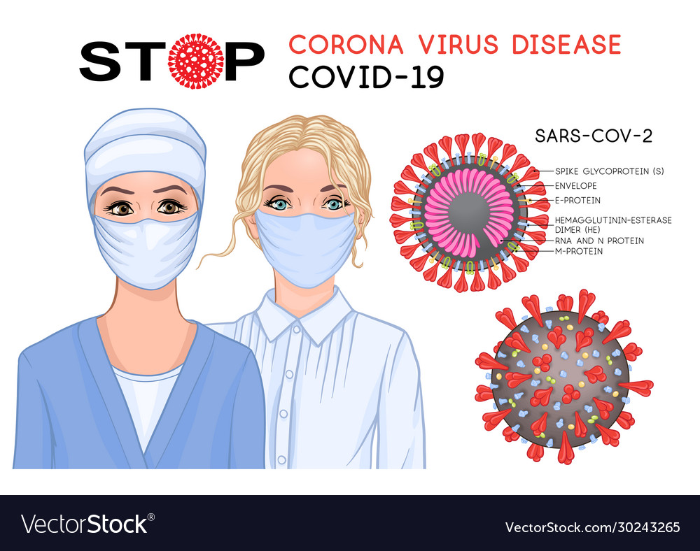 Coronavirus set elements for design Royalty Free Vector
