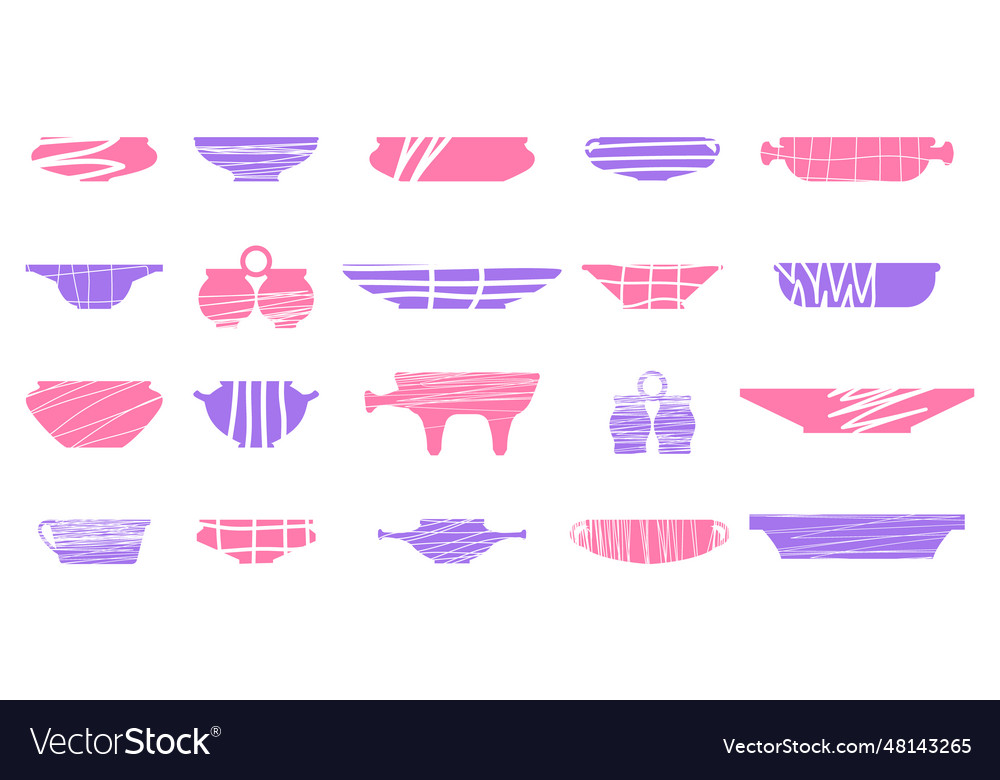 Flat set side view Royalty Free Vector Image - VectorStock