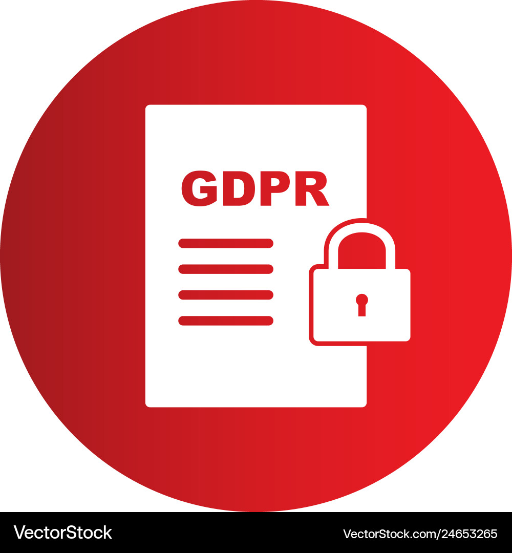 Gdpr security document icon Royalty Free Vector Image