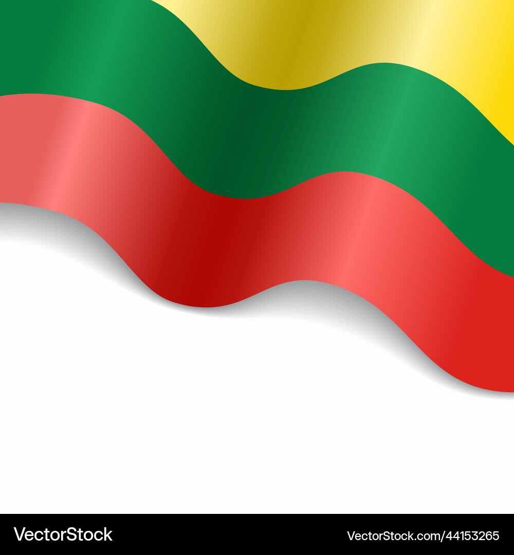 Lithuanian flag wavy abstract background Vector Image