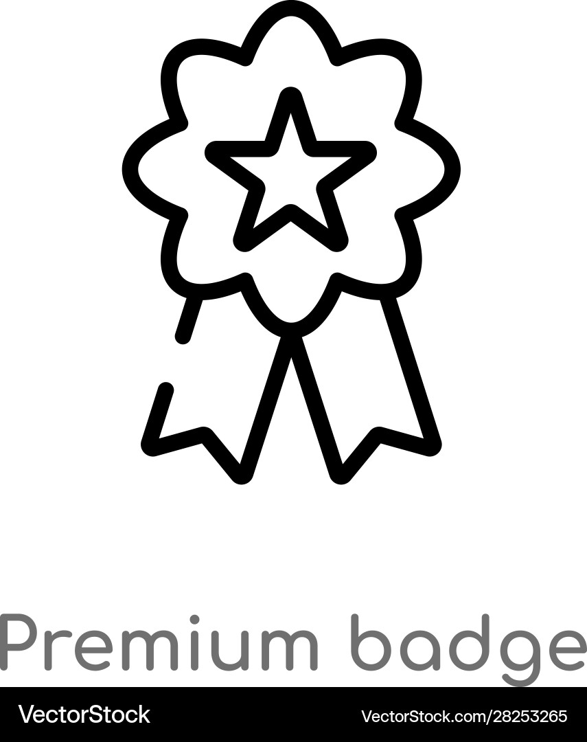 Outline premium badge icon isolated black simple Vector Image