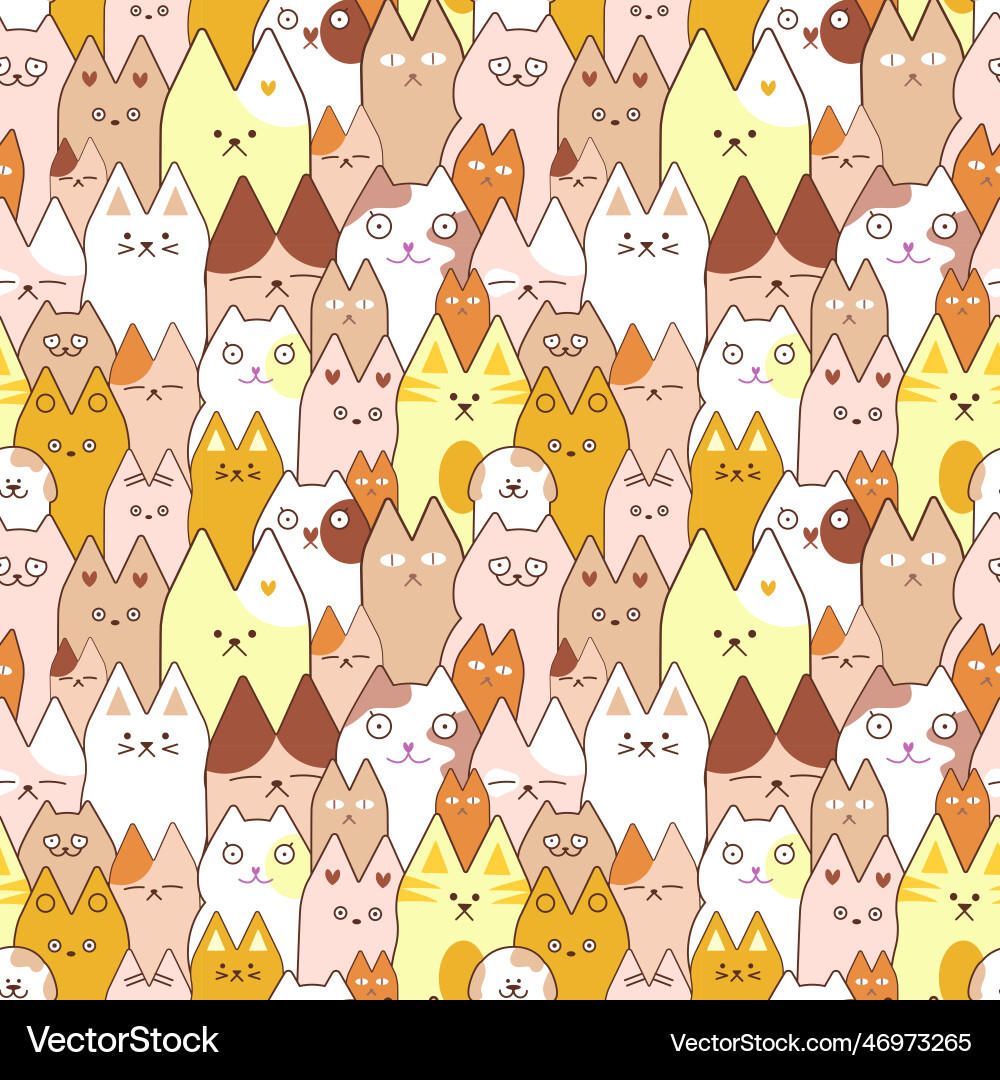 Pattern domestic cat and dogcute animals Vector Image