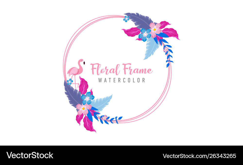 Set floral frame wedding invitation flower log Vector Image