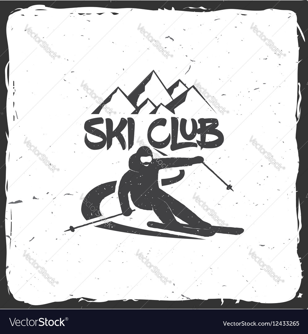 Ski club concept with skier Royalty Free Vector Image