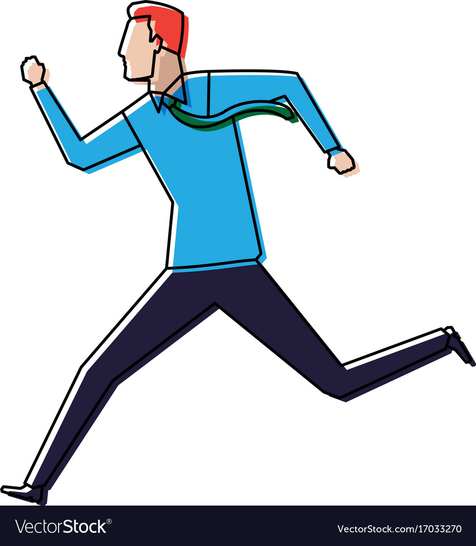Businessman running energetic dynamic concept Vector Image
