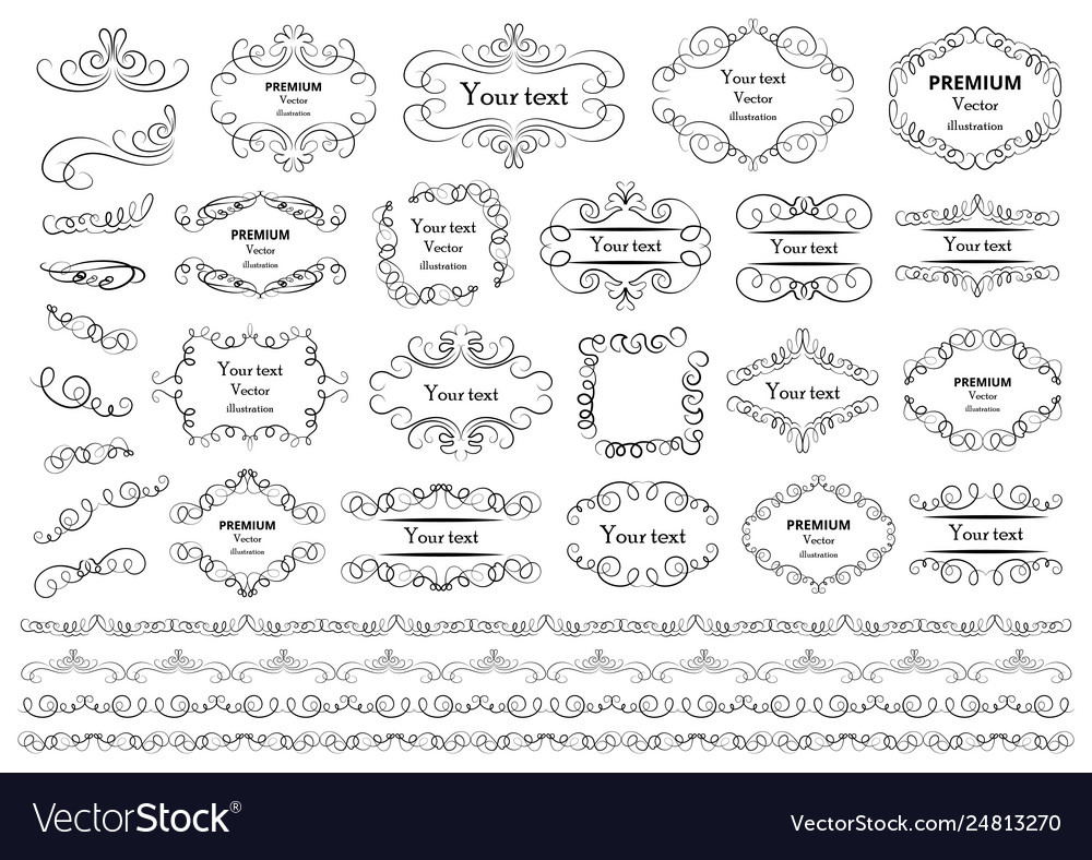 Calligraphic design elements Royalty Free Vector Image
