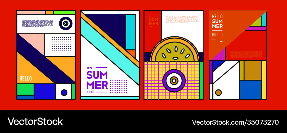 Colorful geometric summer background 2021 Vector Image
