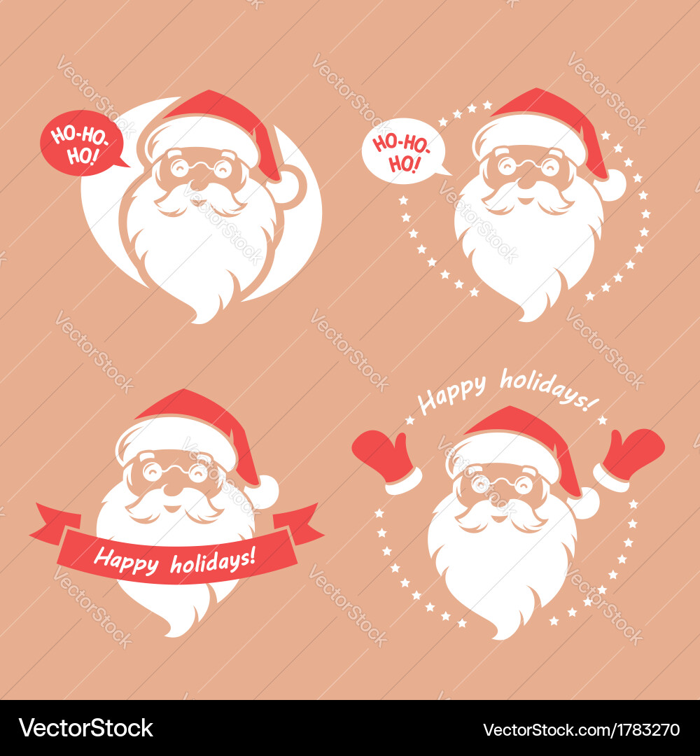 Emblems with santa Royalty Free Vector Image - VectorStock