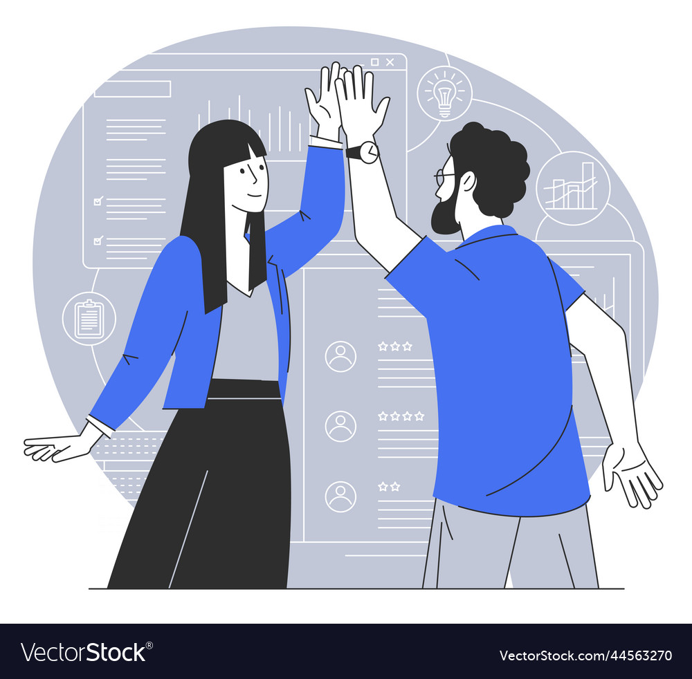 High-five concept Royalty Free Vector Image - VectorStock