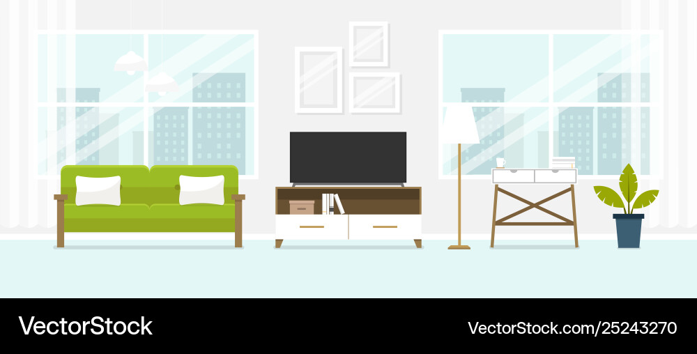Interior living room design a cozy Royalty Free Vector Image