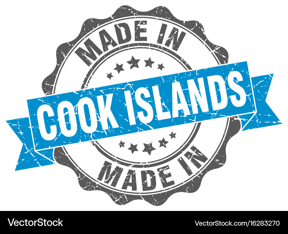 Made in cook islands round seal Royalty Free Vector Image