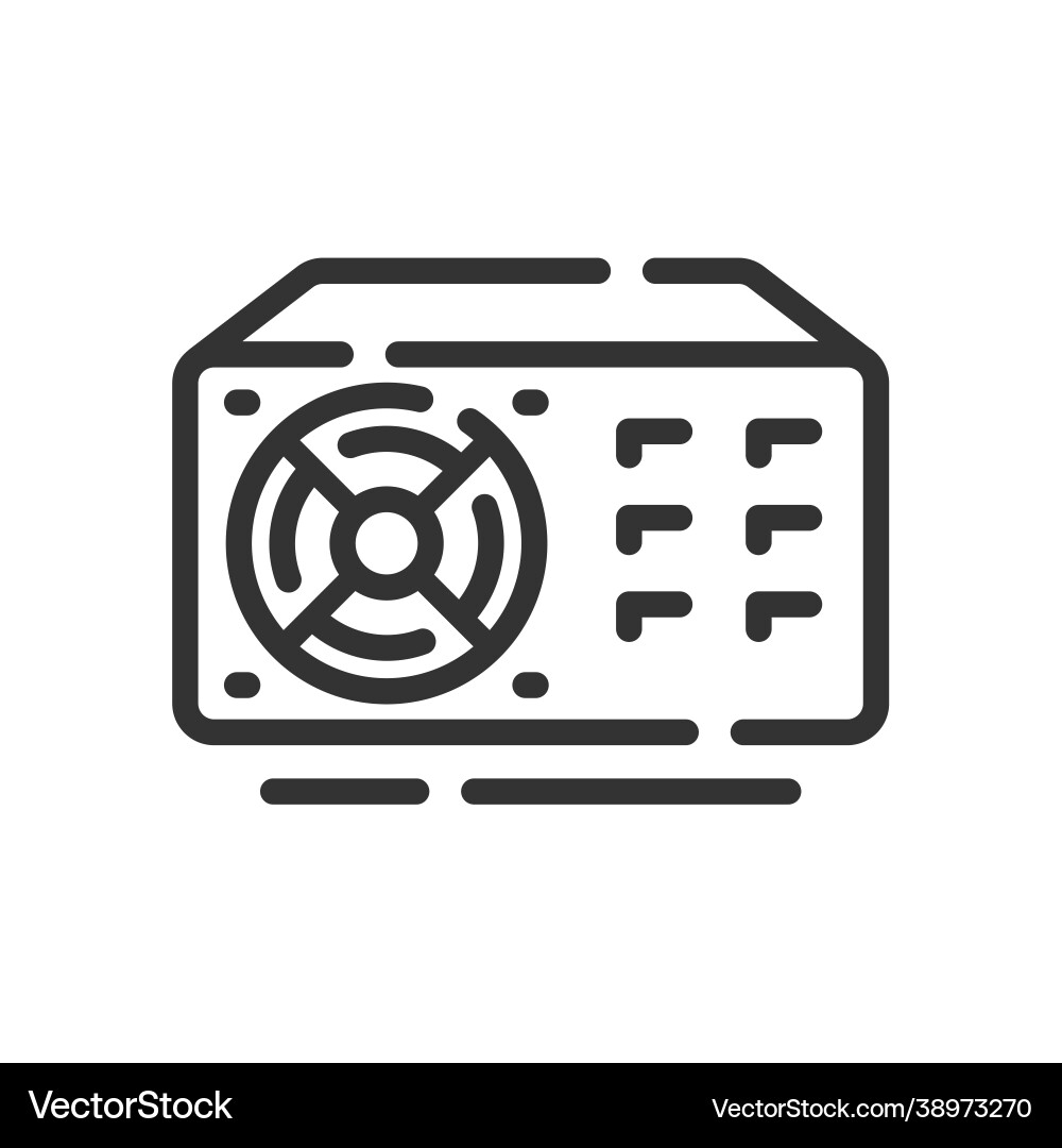 Power supply icon in simple one line style Vector Image