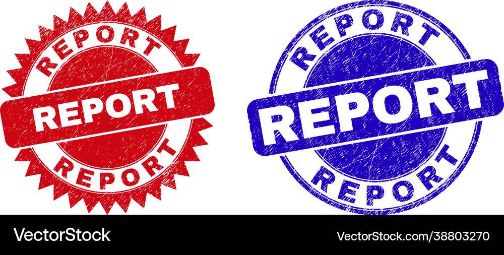 Report round and rosette watermarks with unclean Vector Image