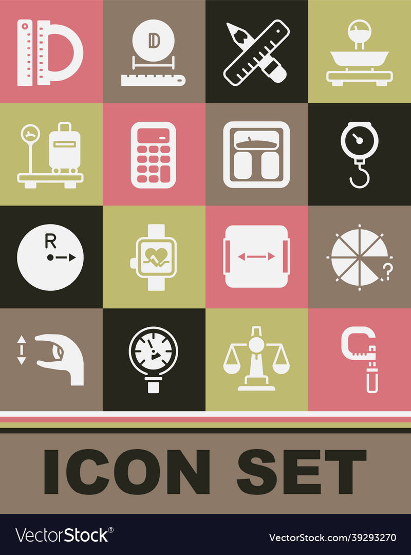 Set micrometer circle of pieces hand scale Vector Image Set micrometer circle of pieces hand scale Vector Image
