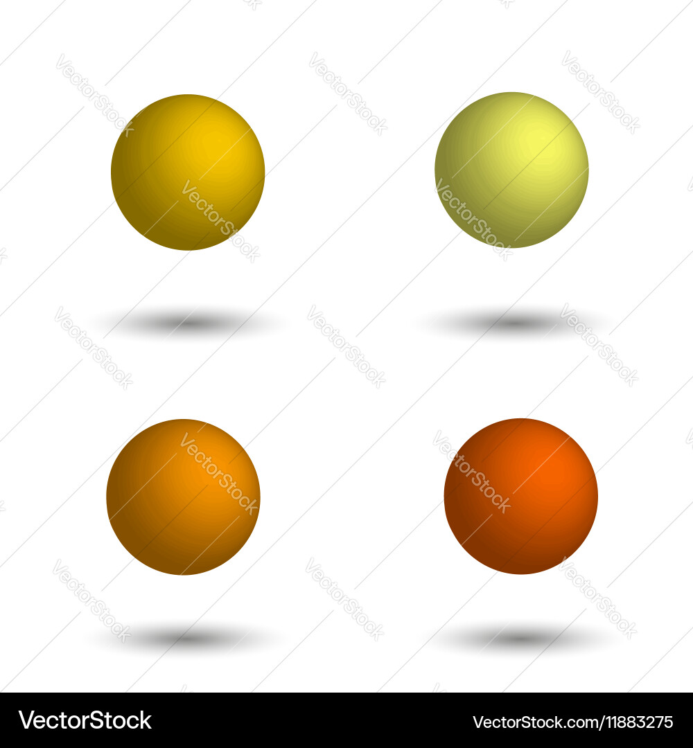 3d sphere set of realistic balls different Vector Image