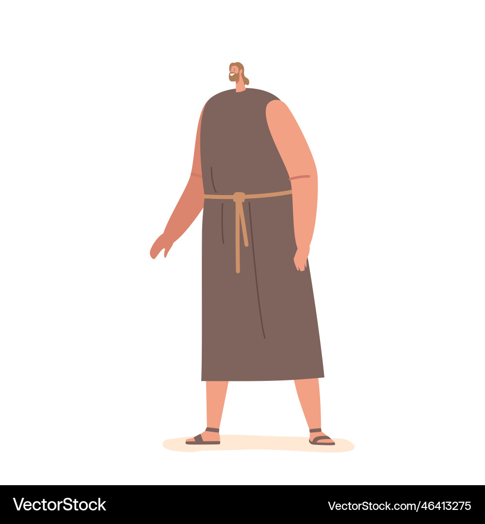 Bearded ancient israelite man depicted Royalty Free Vector