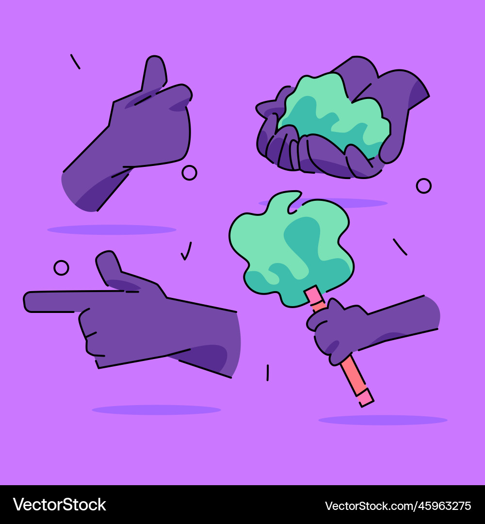 Colorful hands celebrating holi a festive Vector Image
